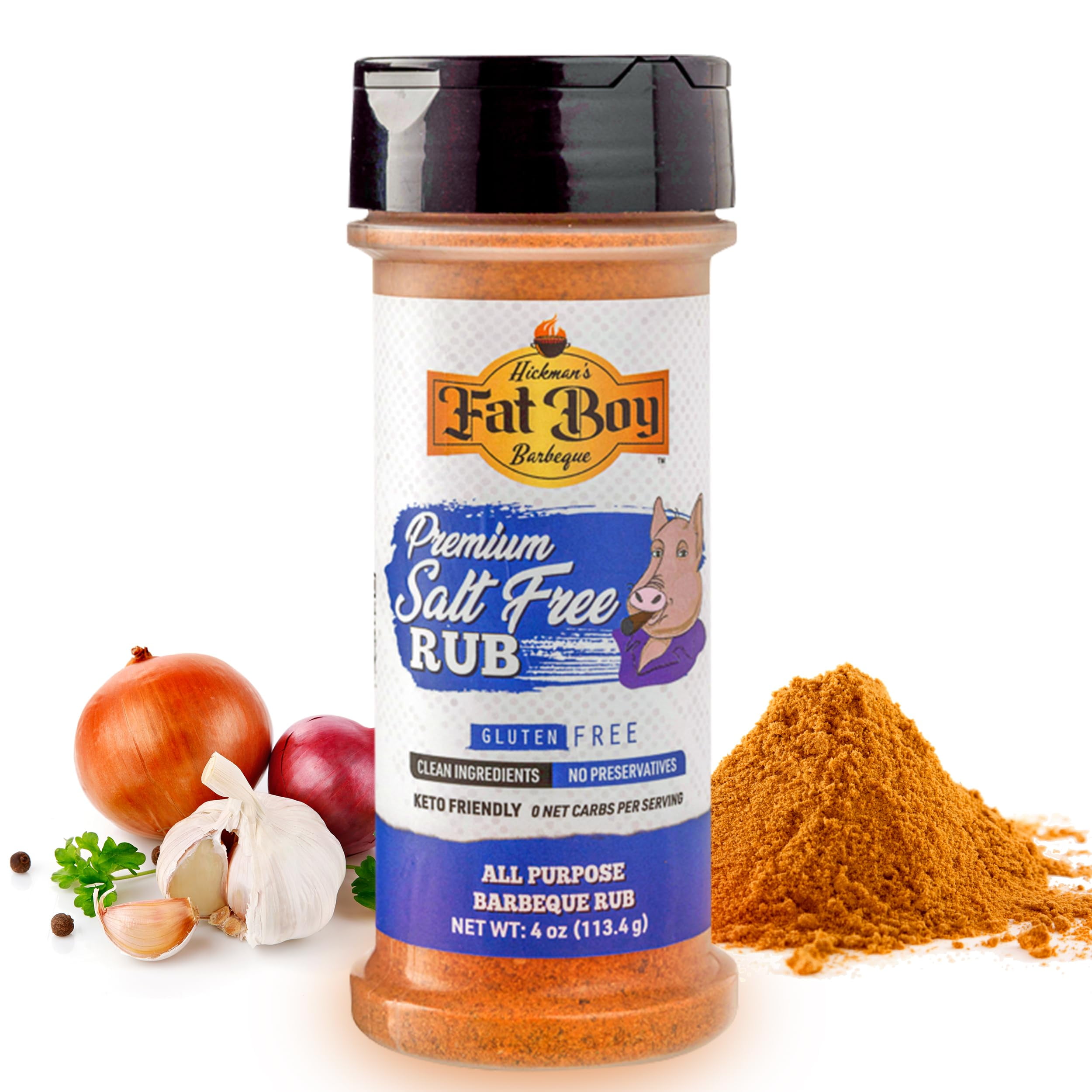 Fat Boy Natural BBQ XEF1 Premium Salt Free Rub - Perfect for Pork, Chicken, Beef, Seafood and ...