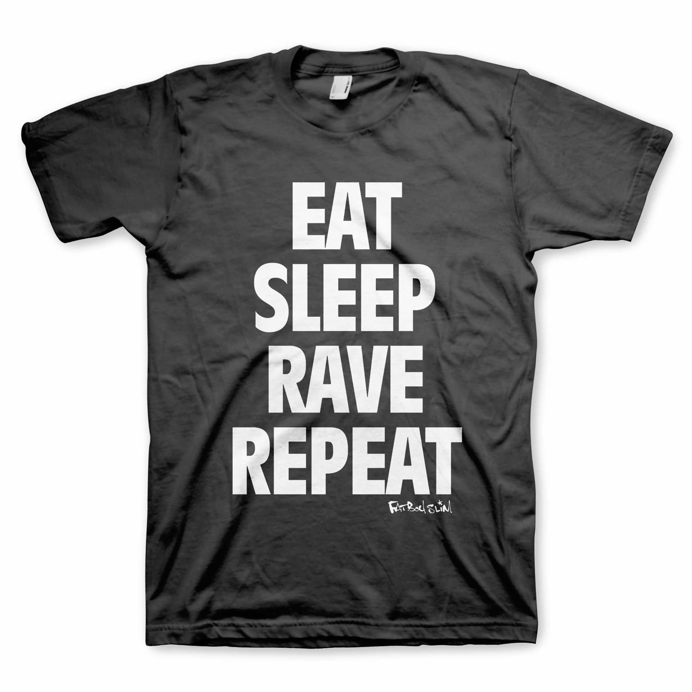 Fat Boy Slim Men's Eat Sleep Rave Repeat T-Shirt Black 2XL | Officially ...