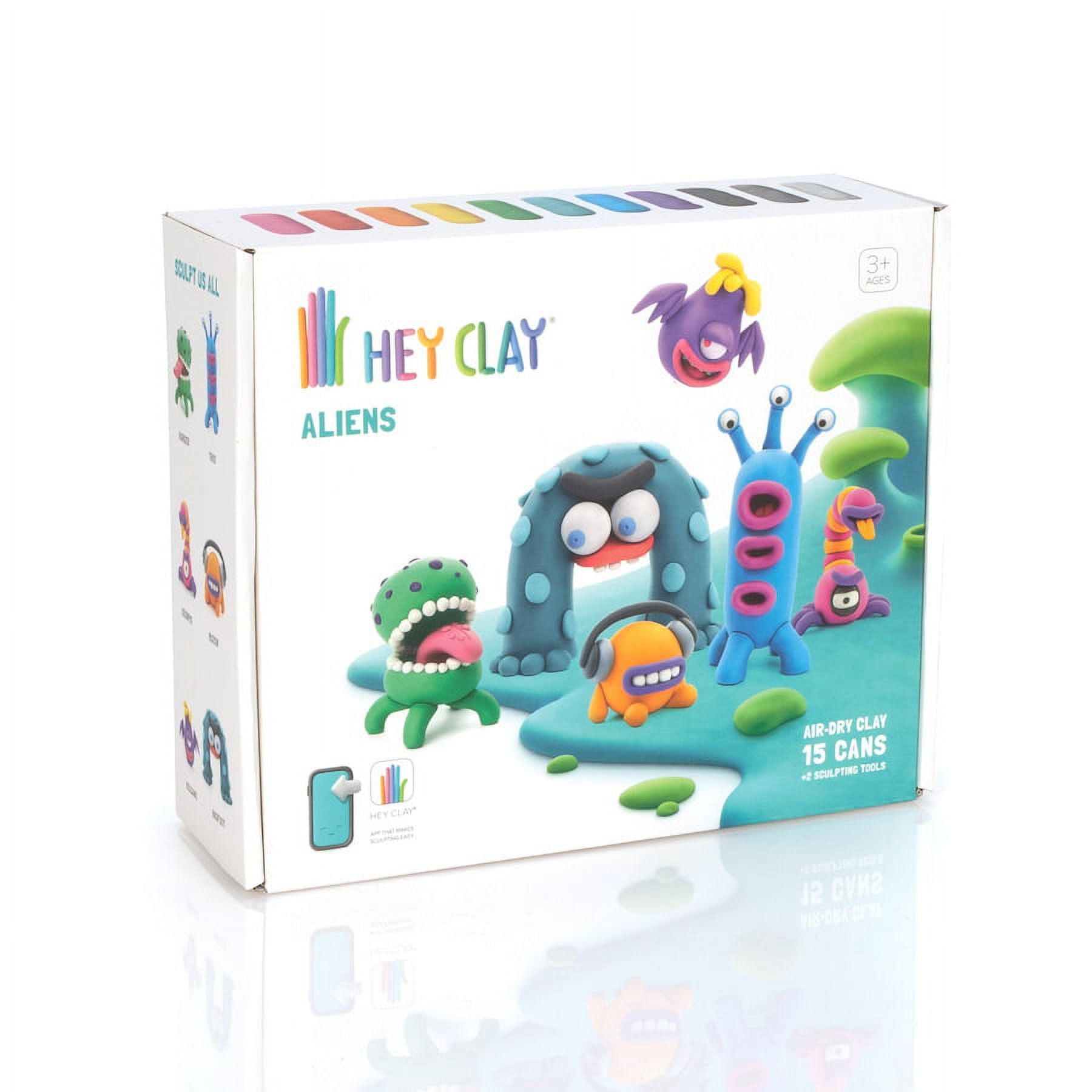 Fat Brain Toys Kids Play Set - Hey Clay Kit for Creating Aliens ...