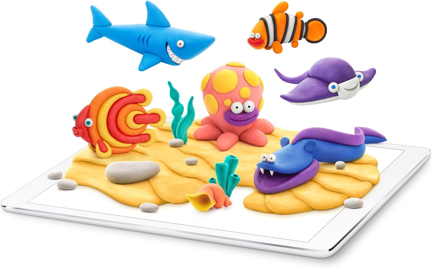 Fat Brain Toys Hey Clay Ocean Creatures, Air Dry Clay Kit with ...