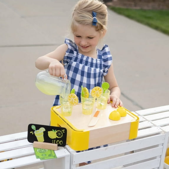 Fat Brain Toys Kids Wooden Lemonade Stand Play Set - Walmart.com