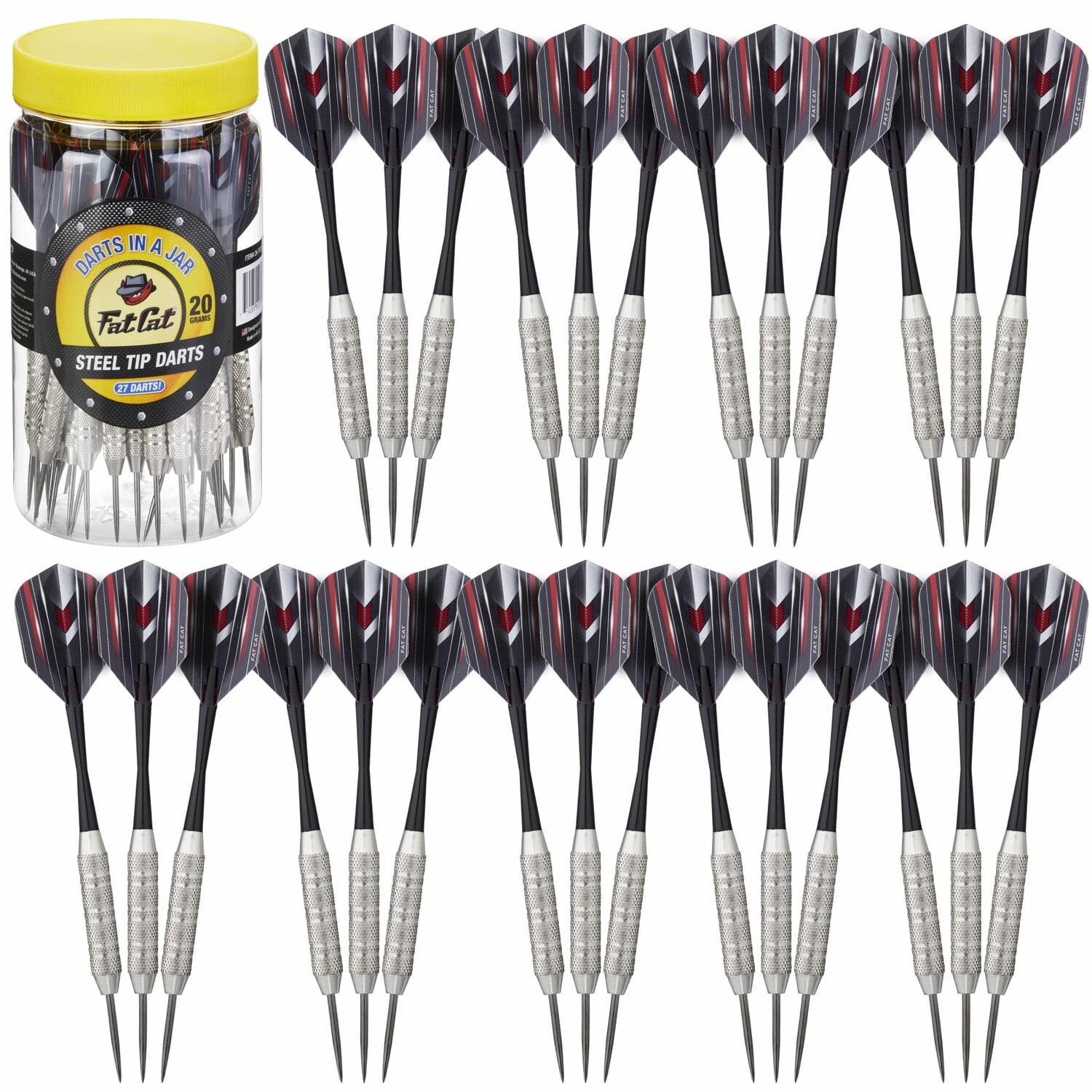 Fat Cat 27 Darts in a Jar Steel Tip 20 Grams - Walmart.com