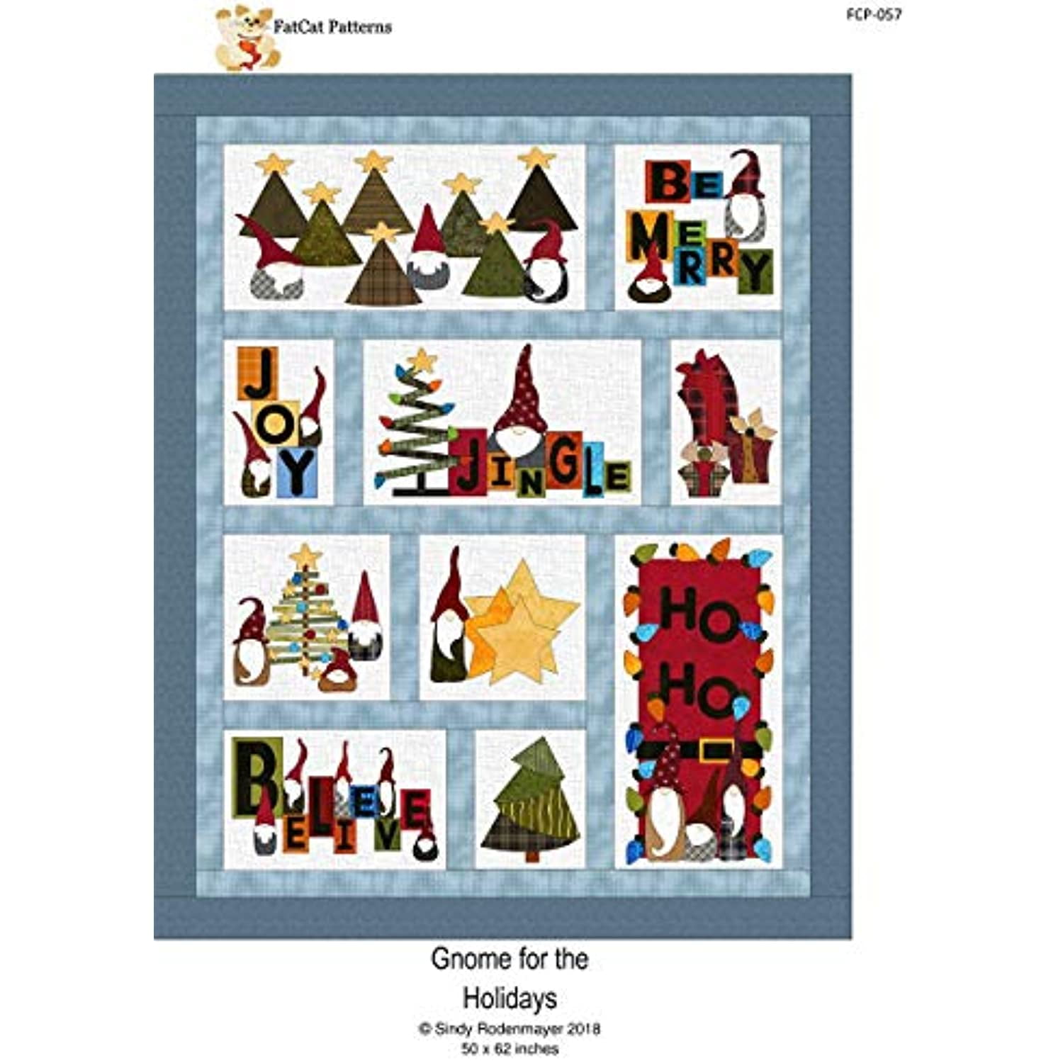 Fat Cat Patterns Gnome for The Holidays Applique, None - Walmart.com