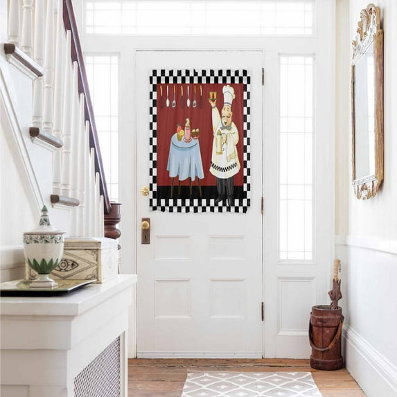 Fat Chef Door Curtains for Door Window, French Sidelight Front Back ...