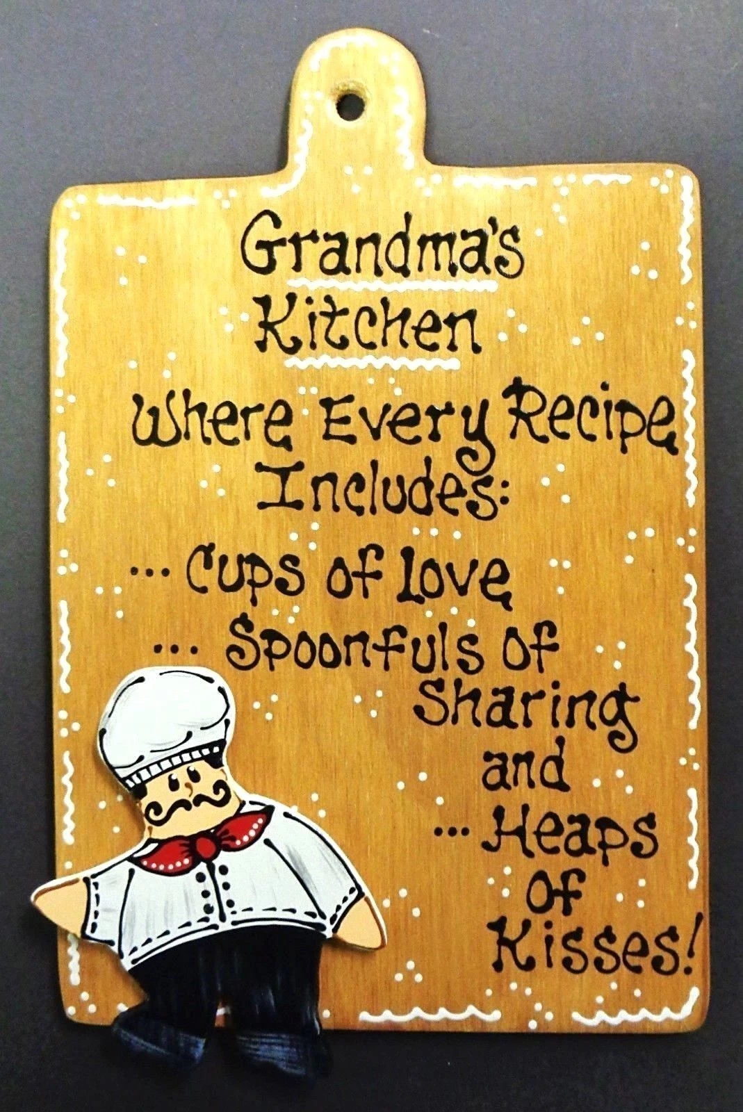Fat Chef Grandma'S Kitchen Sign Wall Art Hanger Plaque Cucina Bistro ...