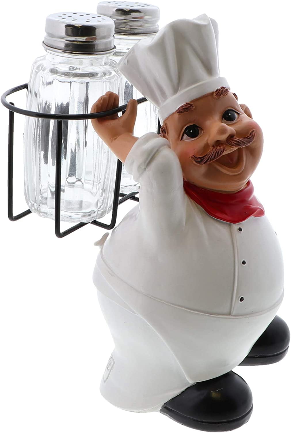 Fat Chef Kitchen Décor -White Ceramic Salt and Pepper Shaker Set With ...