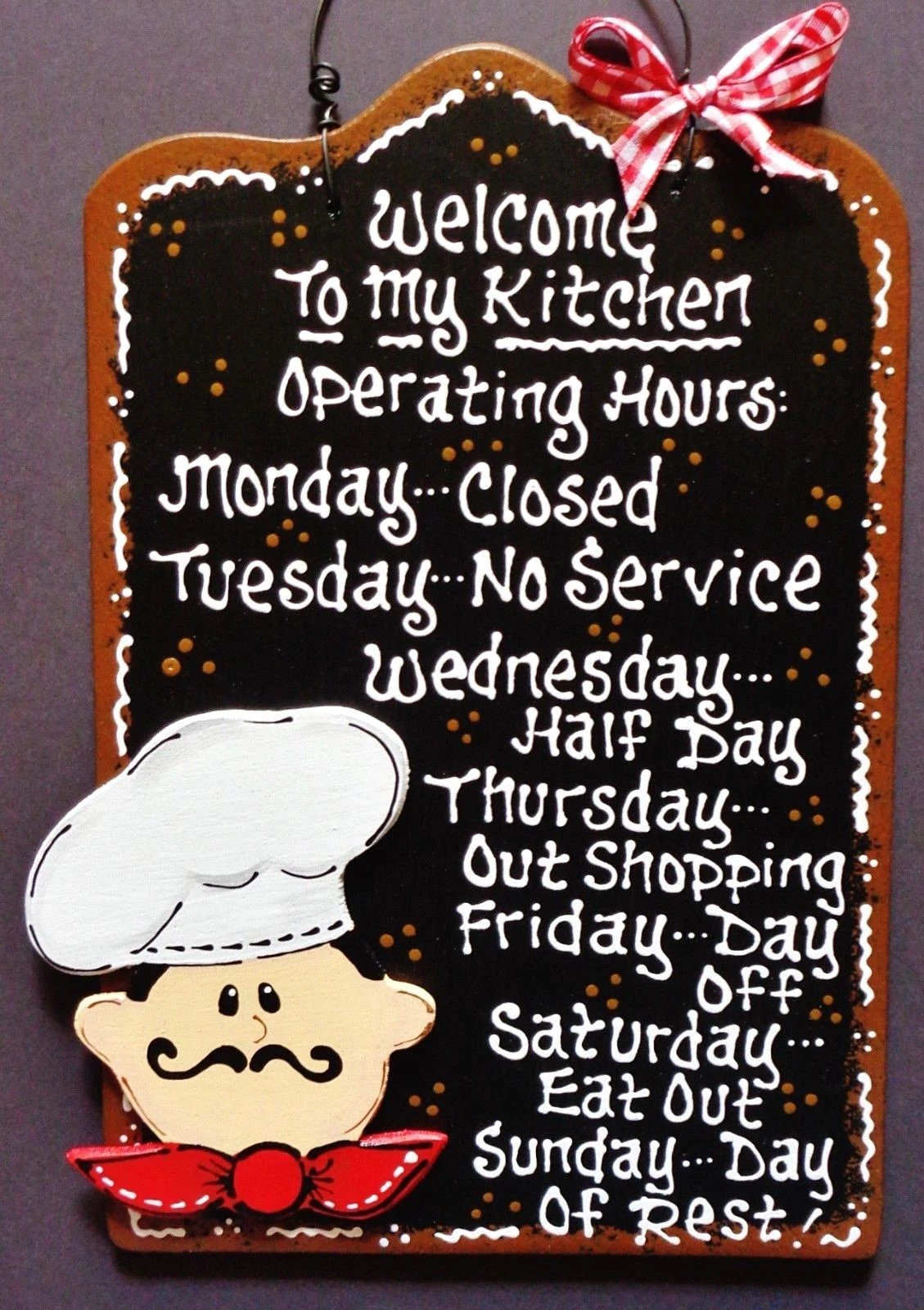Fat Chef Kitchen Operating Hours Kitchen Sign Cucina Bistro Wall Art ...