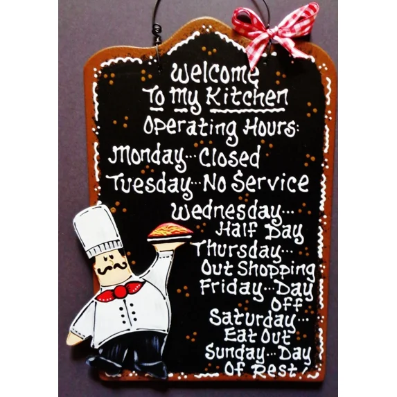 Fat Chef Kitchen Operating Hours Kitchen Sign Cucina Bistro Wall ...