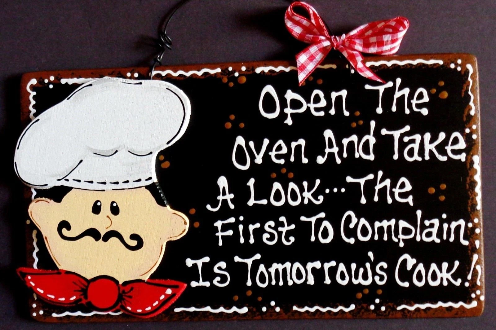 Fat Chef Kitchen Sign Tomorrow'S Cook Bistro Cucina Wall Art Hanger ...