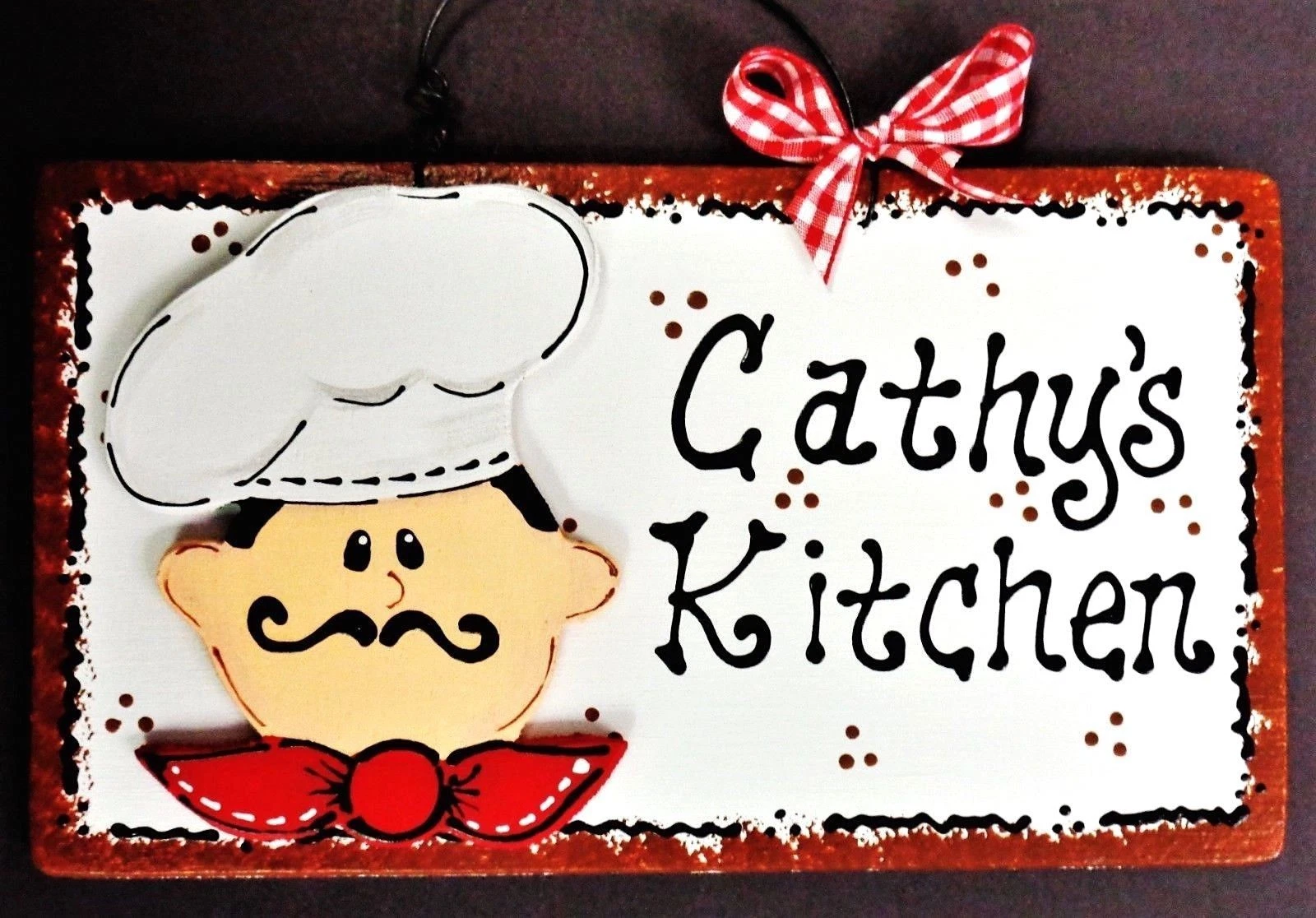 Fat Chef Personalize Kitchen Name Sign Wall Art Plaque Cucina Bistro ...