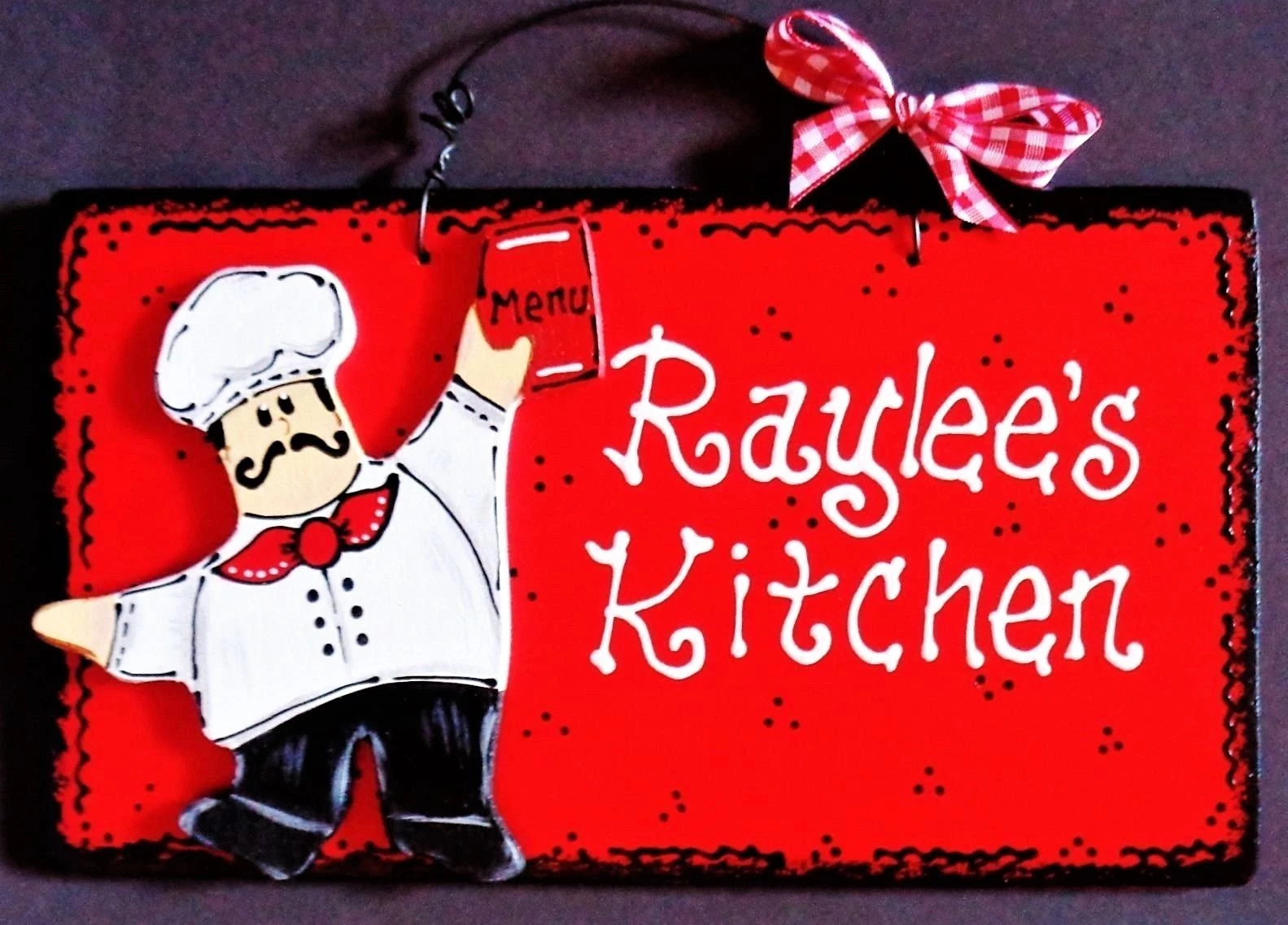 Fat Chef Personalize Kitchen Name Sign Wall Hanger Bistro Plaque Cucina ...