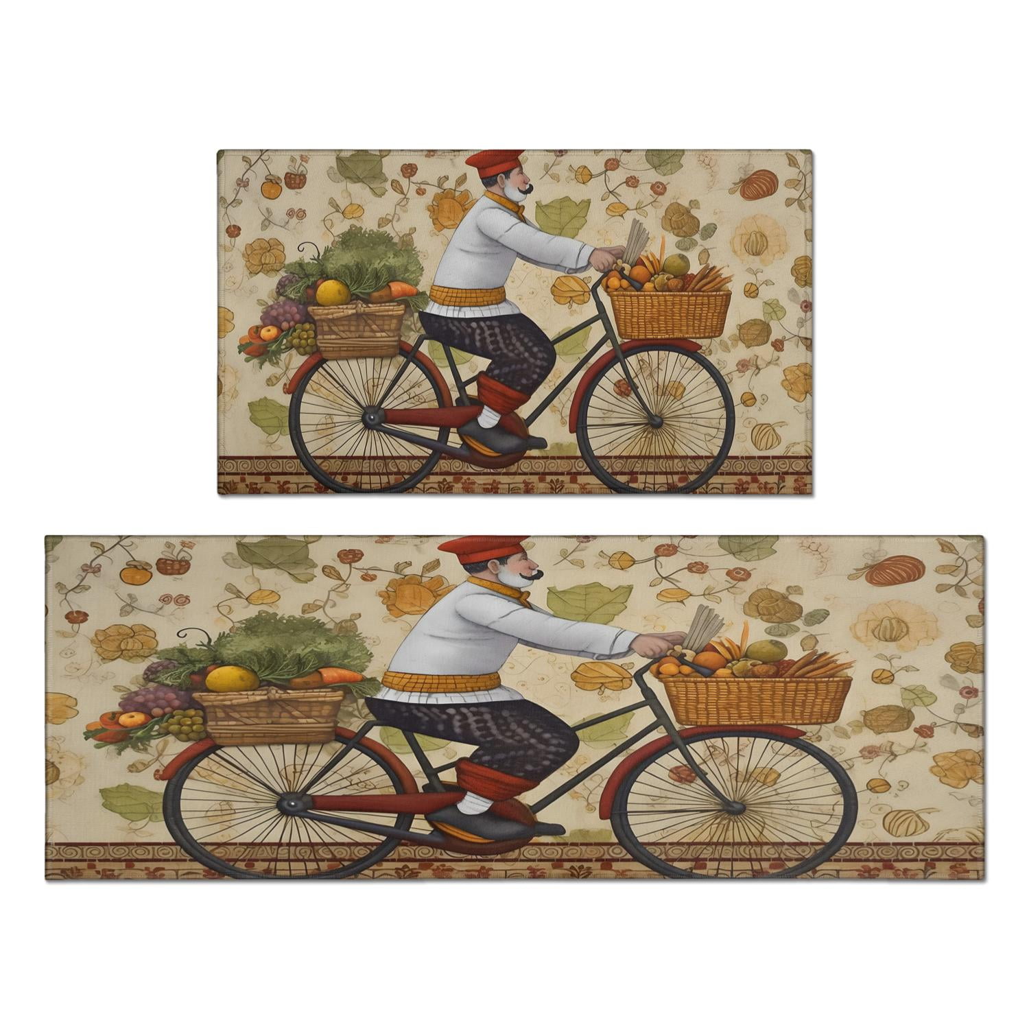 Fat Chef,Rustic Farmhouse Chef Kitchen Rugs Set, 17x29 +17x47 ...