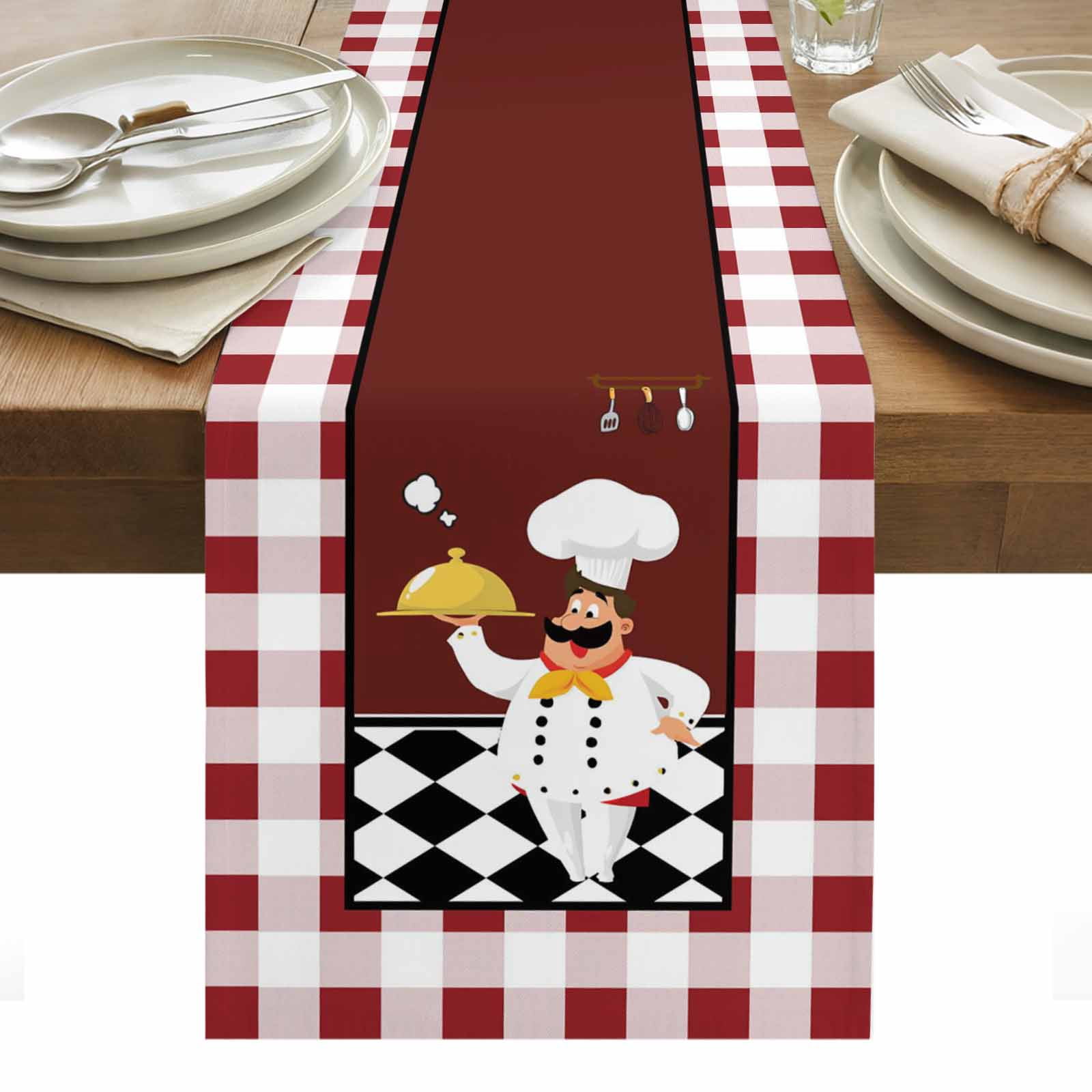 Fat Chef Table Runner - 48 Inch Long, Kitchen Dining Table Runner ...