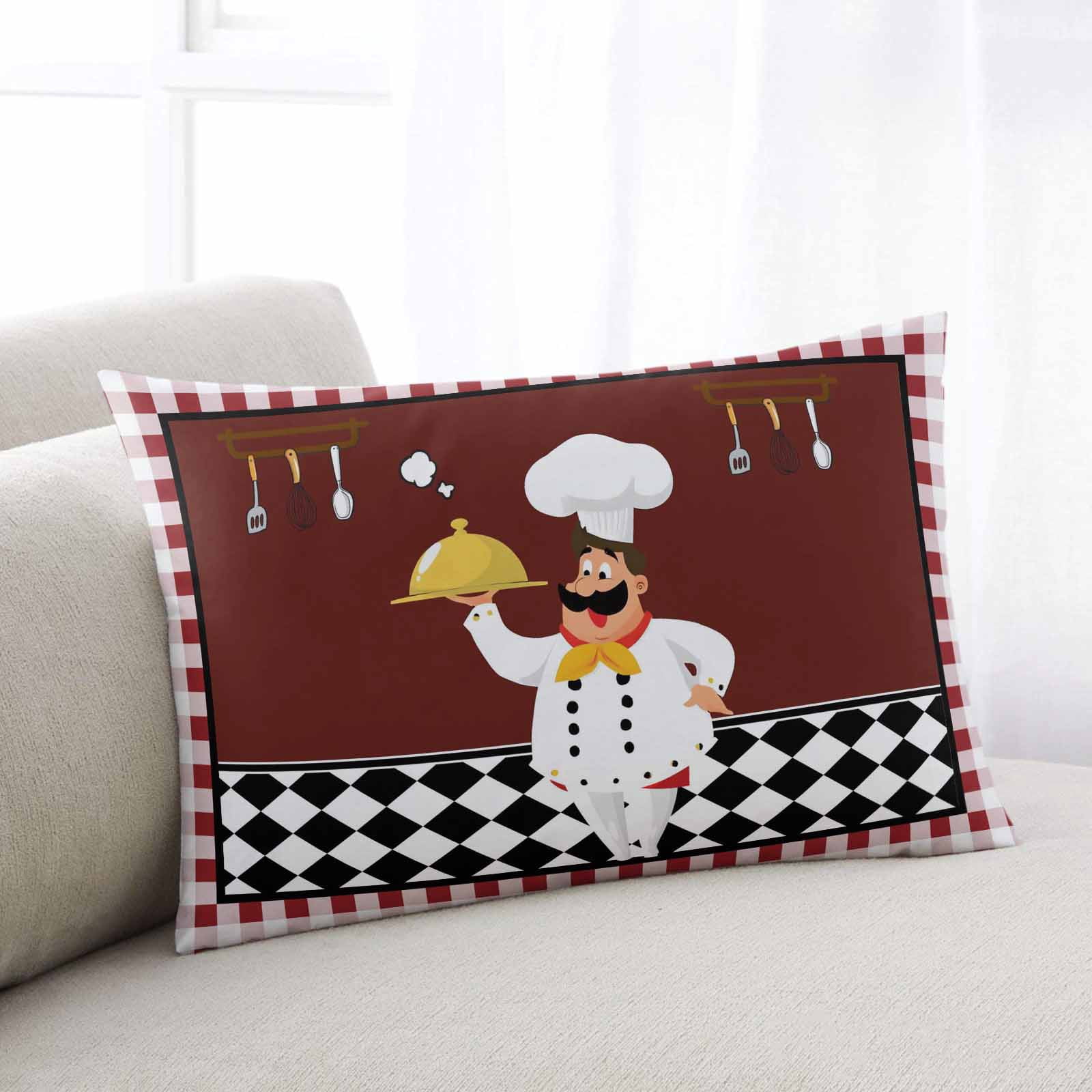 Fat Chef Throw Pillow Cover, Pillowcase Protectors with Zipper ...