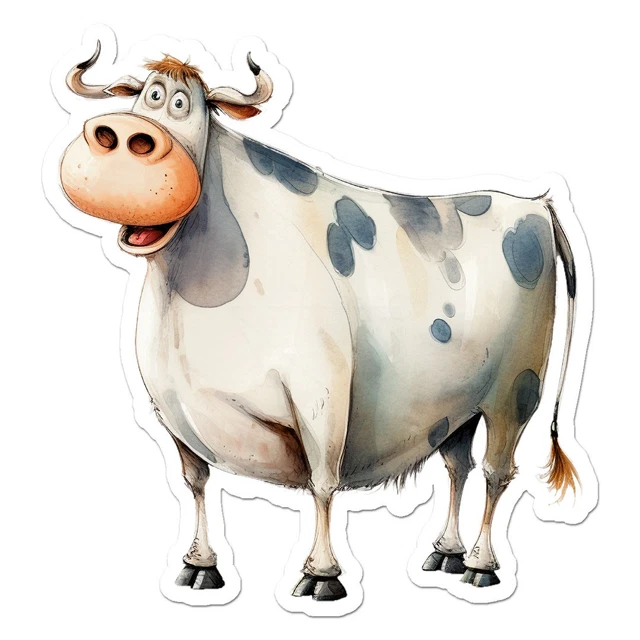 Fat Cow Sticker Phone Decal Water Bottle Stickers Car Decals, Laptop ...