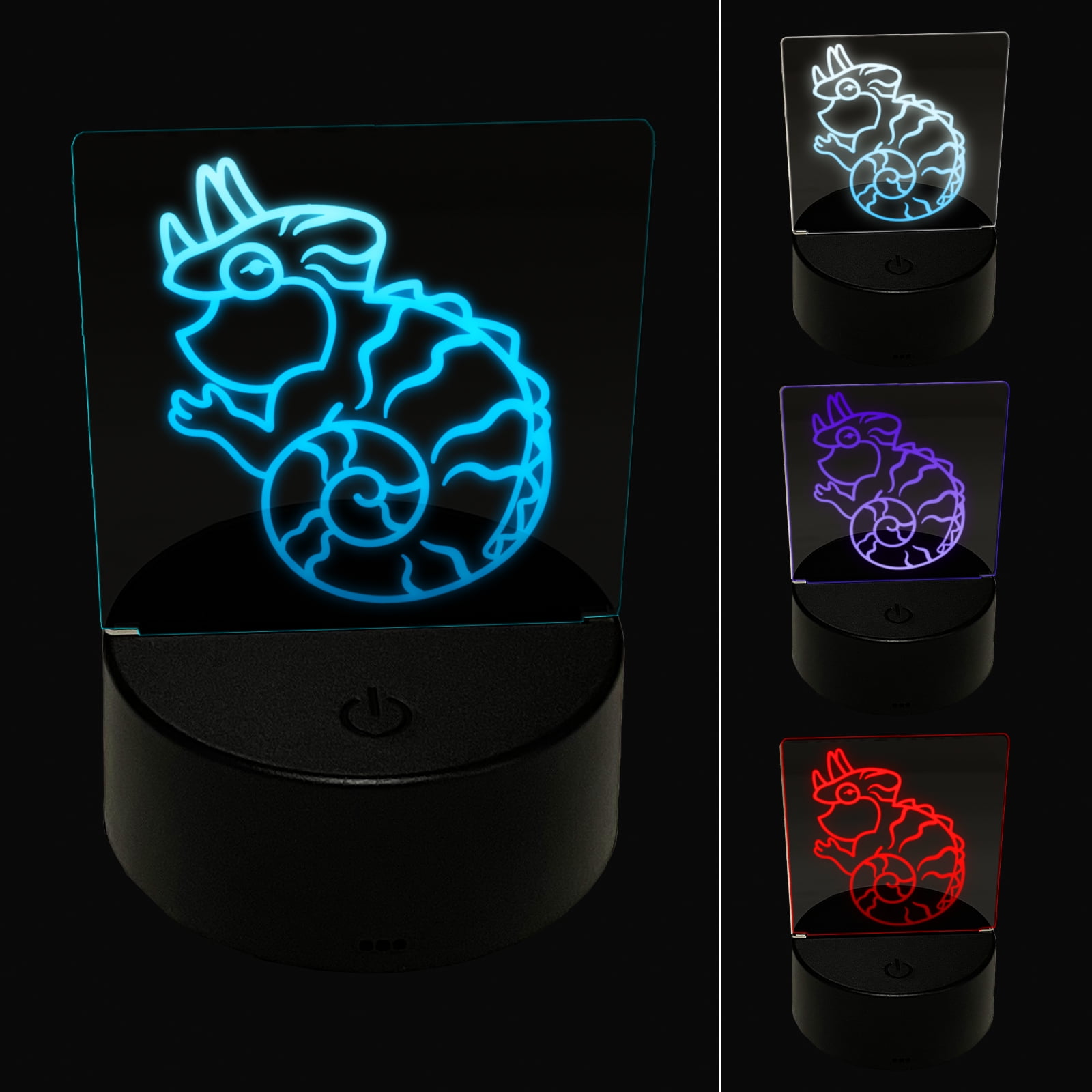 Fat Cute Jackson's Horned Chameleon Lizard Reptile LED Night Light Sign ...