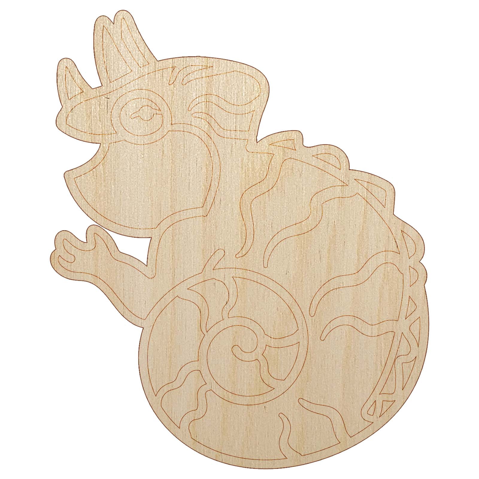 Fat Cute Jackson's Horned Chameleon Lizard Reptile Wood Shape ...