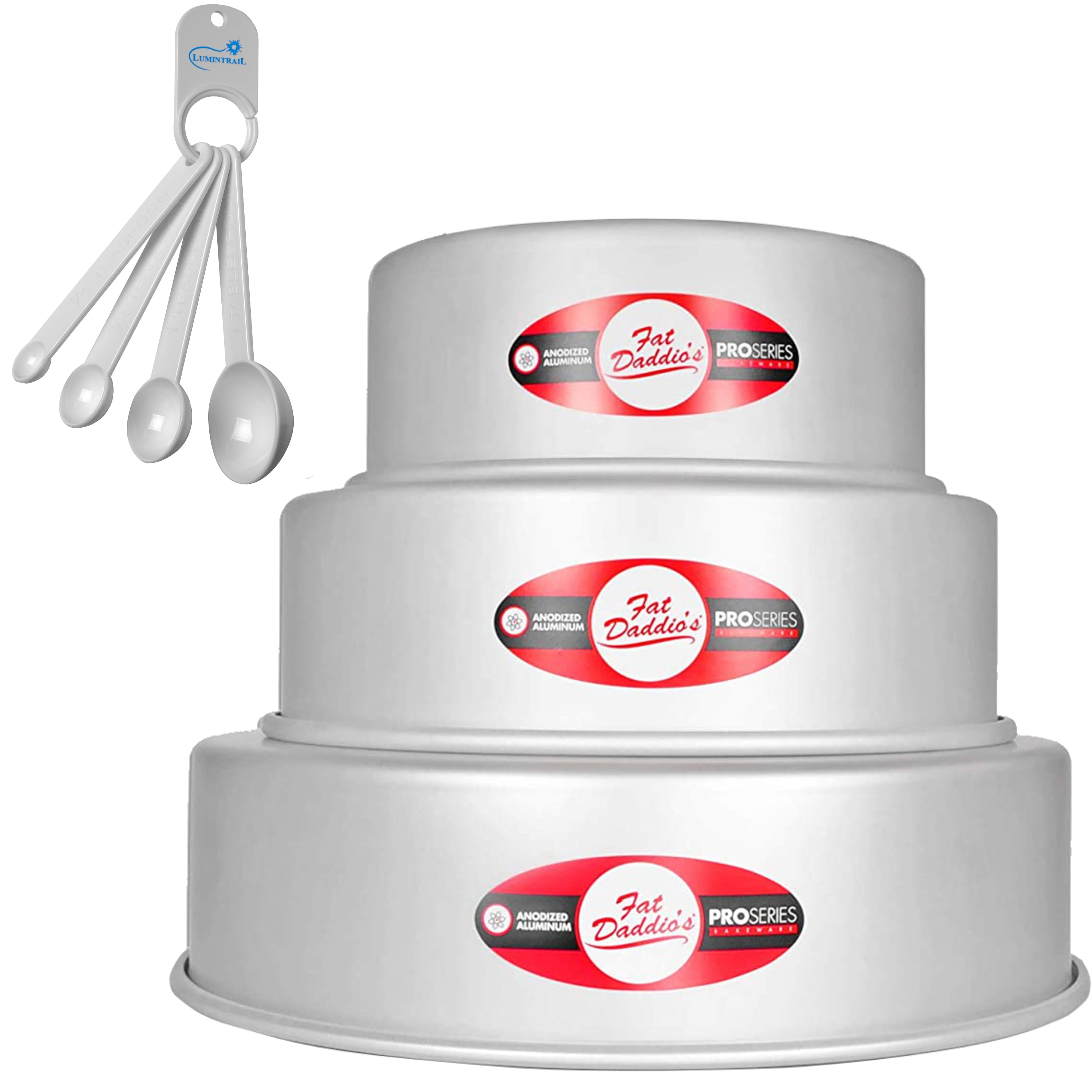 Fat Daddio's Anodized Aluminum Tiered Round Cake Pans Bundle with a ...