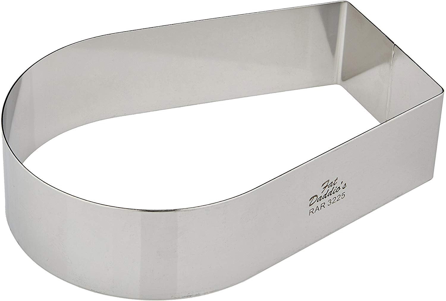 Fat Daddio's Stainless Steel Arch Cake and Pastry Ring, 7.625 x 5.25 x ...