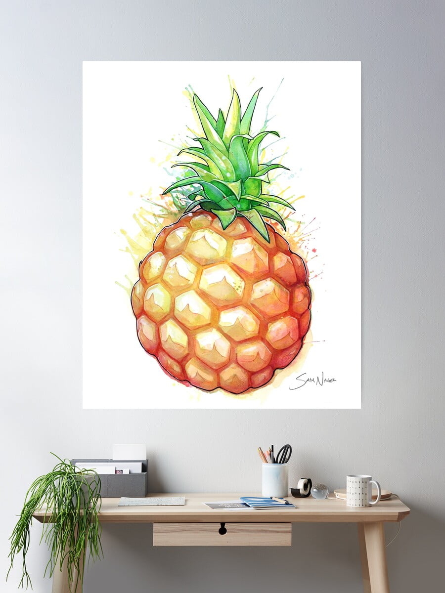 Fat Pineapple 1 Poster Wall Art, Modern Wall Decor For Living Room ...