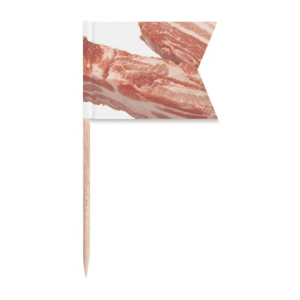 Fat Pork Raw Meat Food Texture Toothpick Flags Labeling Marking for ...