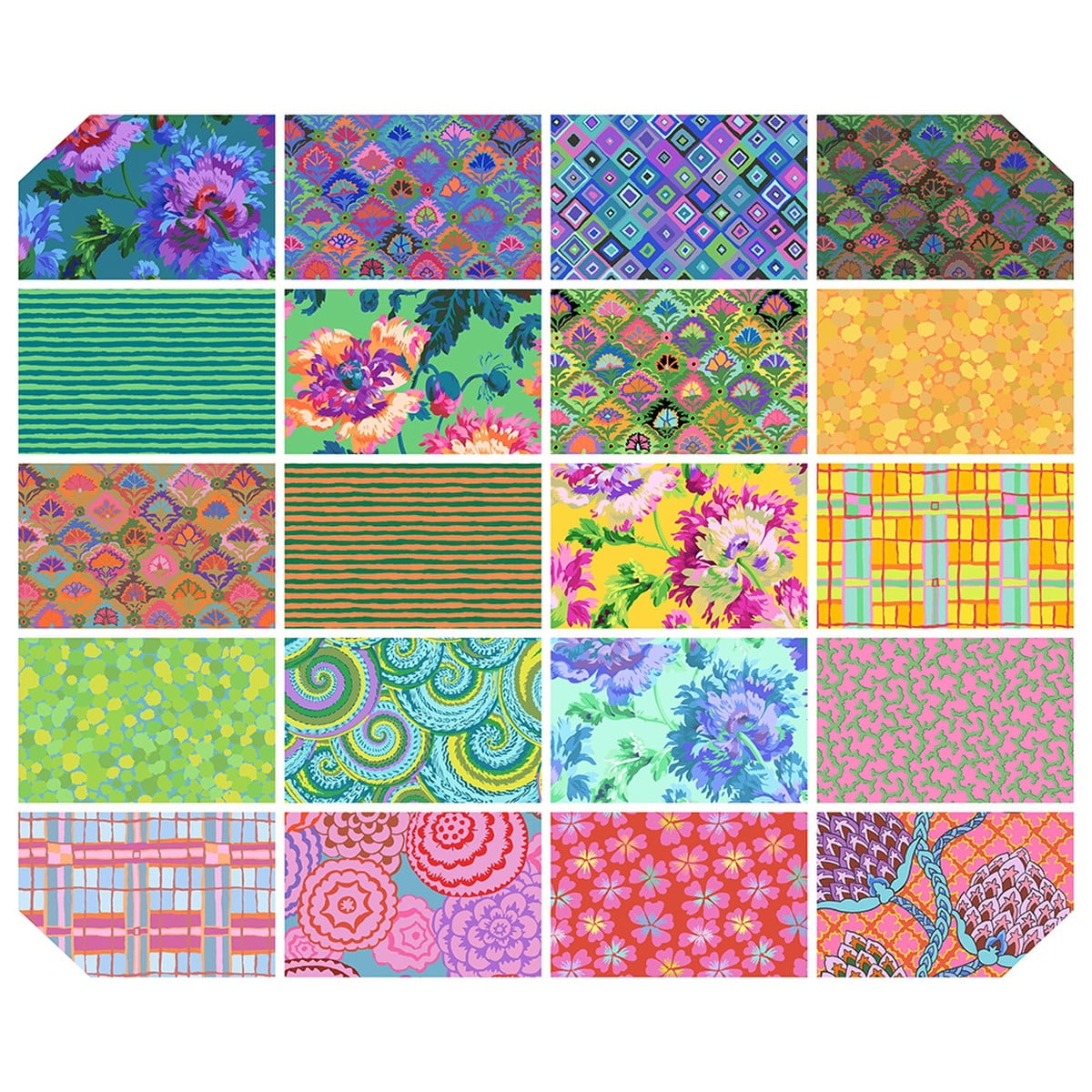 Fat Quarter Bundle - Kaffe Fassett Collective February 2024 Bright Florals FreeSpirit 20 Count ...