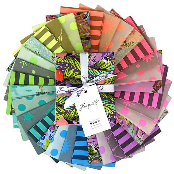 Fat Quarter Bundle - Tula Pink Everglow & Neon True Colors FreeSpirit ...