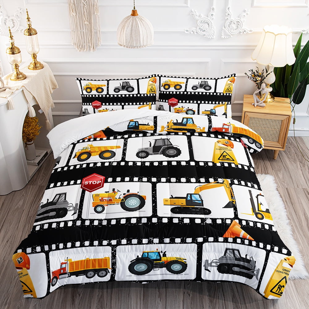 Fat Quilt Cartoon Digger Engineering Vehicle Thin Quilt Digital ...