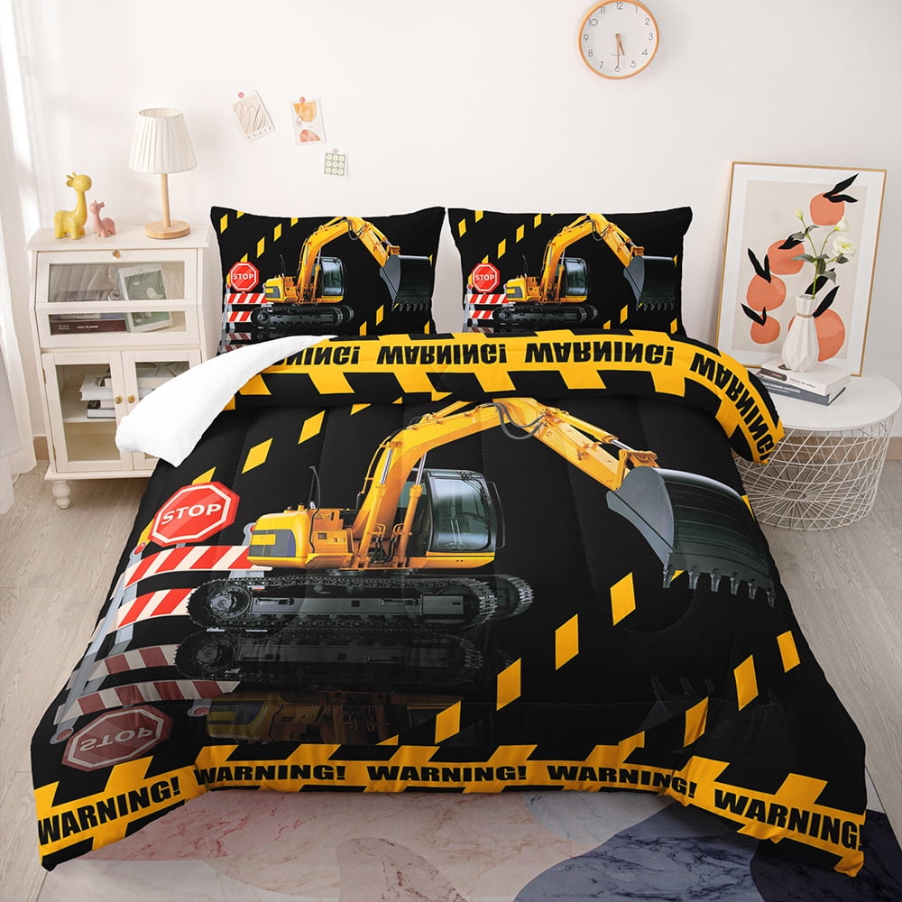 Fat Quilt Cartoon Digger Engineering Vehicle Thin Quilt Digital ...
