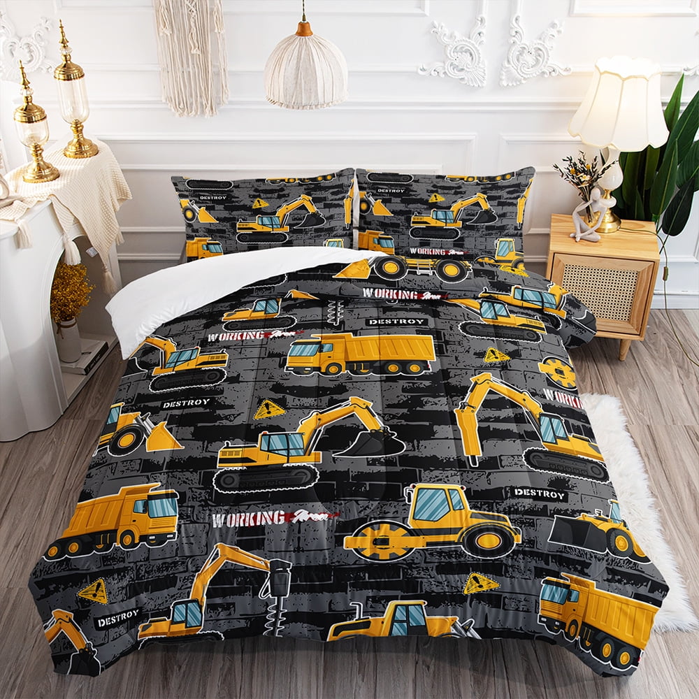 Fat Quilt Cartoon Digger Engineering Vehicle Thin Quilt Digital ...