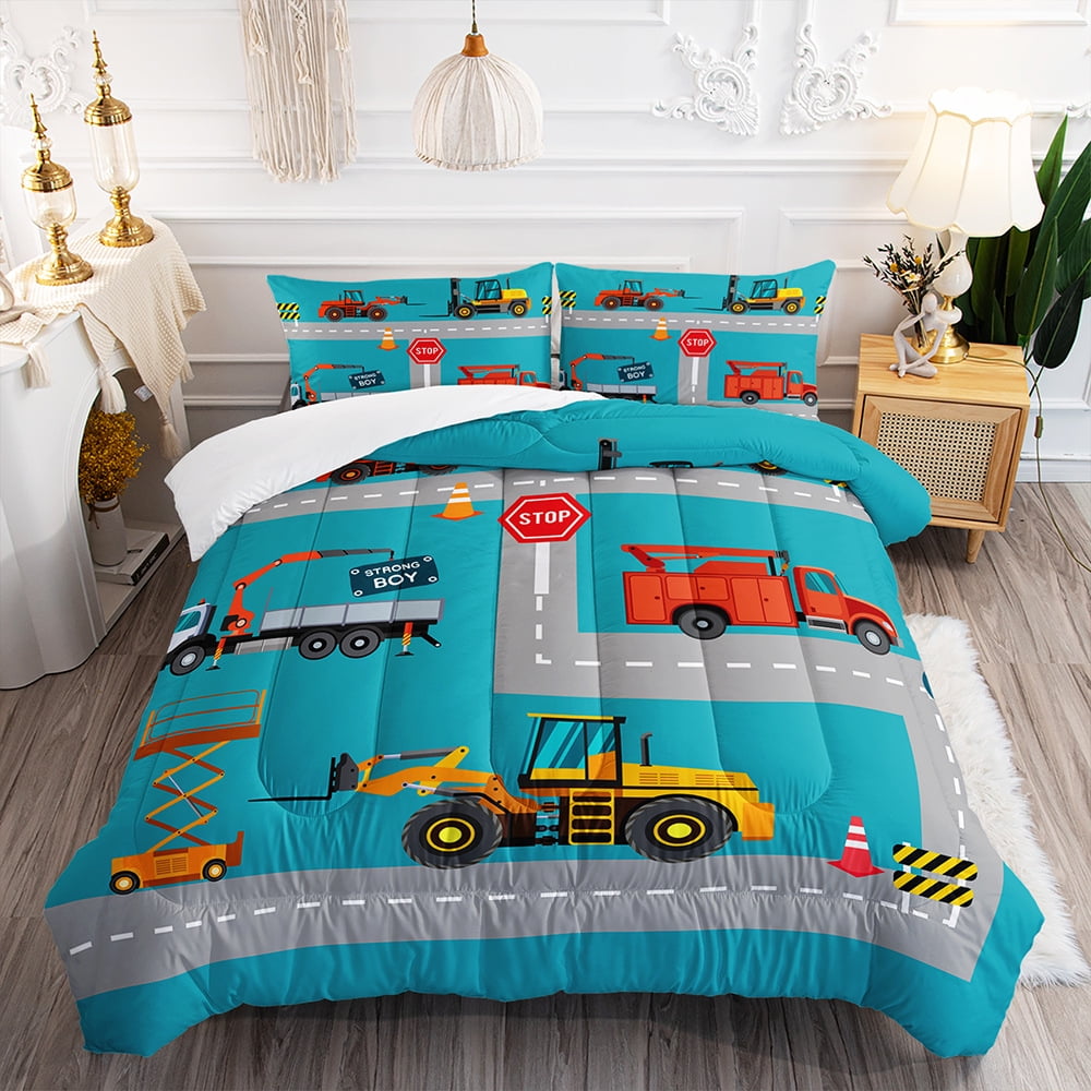 Fat Quilt Cartoon Digger Engineering Vehicle Thin Quilt Digital ...