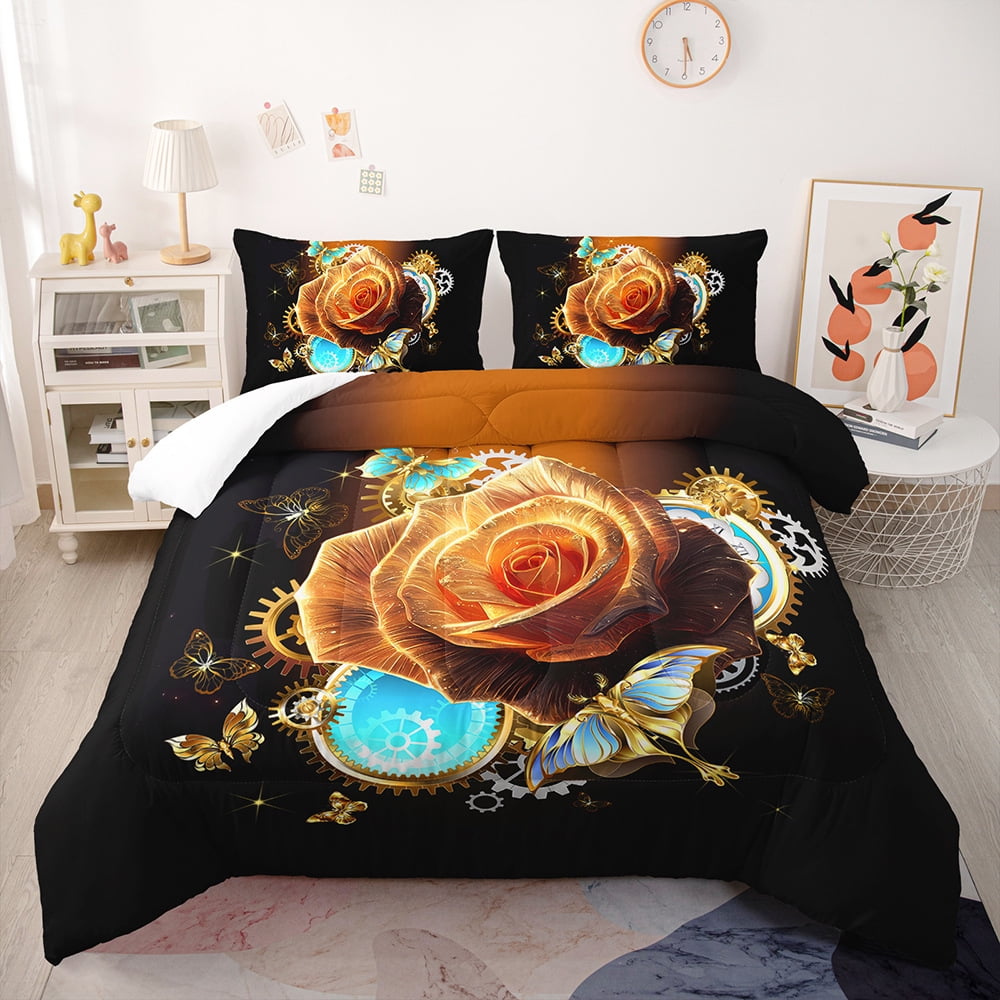 Fat Quilt Core Rose Gold Butterfly Double Quilt Summer Quilt Feather ...