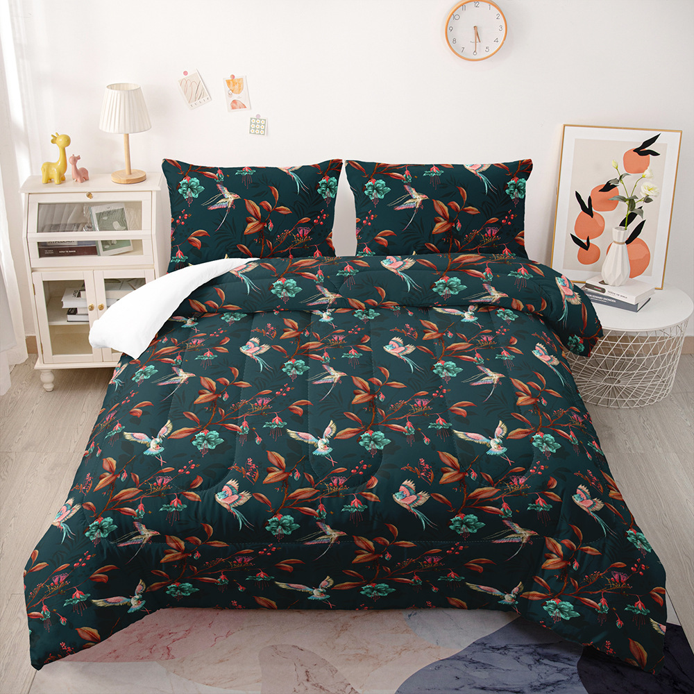 Fat Quilt Digital Printing Feather Silk Cotton Quilt Core Flower Oil ...