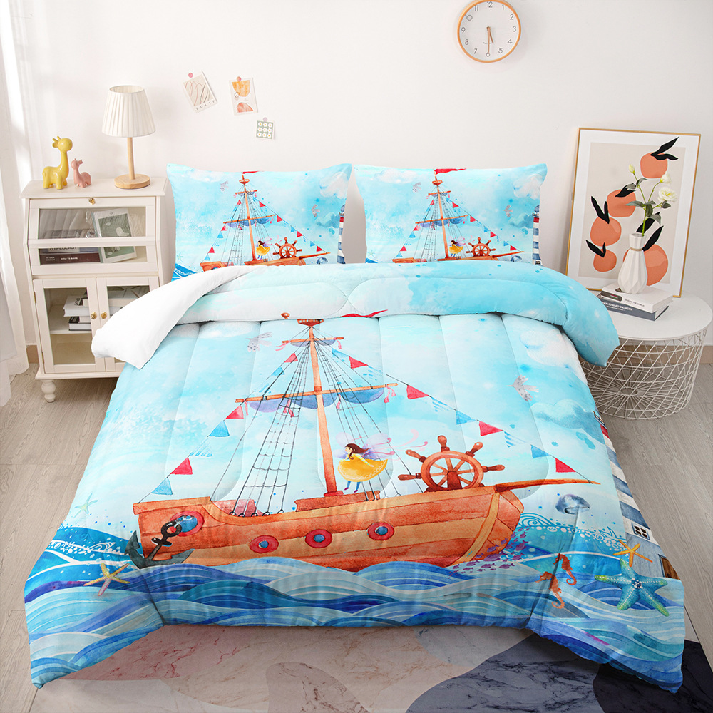 Fat Quilt Digital Printing Feather Silk Cotton Quilt Core Ship Anchor ...