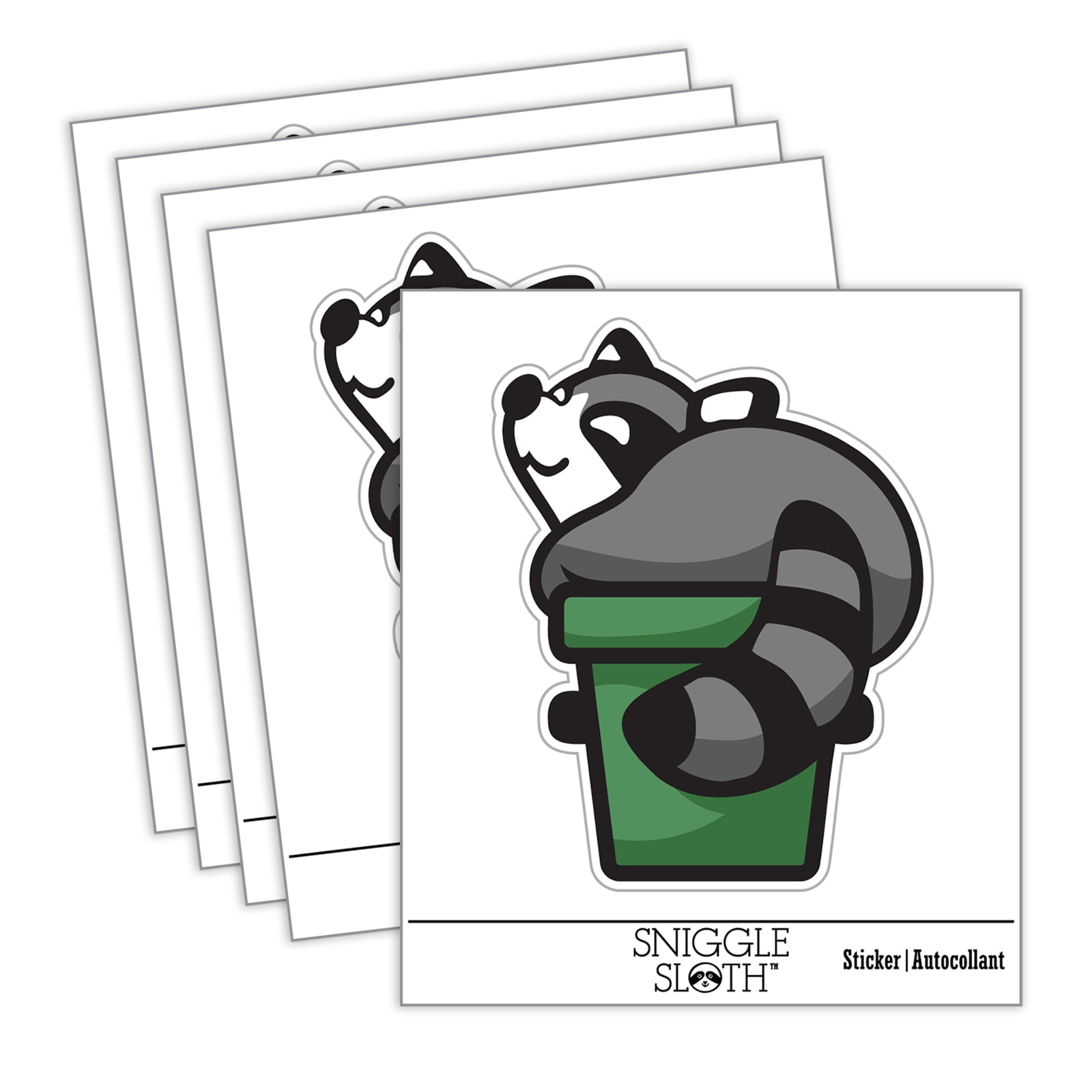 Fat Raccoon Sitting in Trash Can Car Window Bumper Water Bottle Phone ...