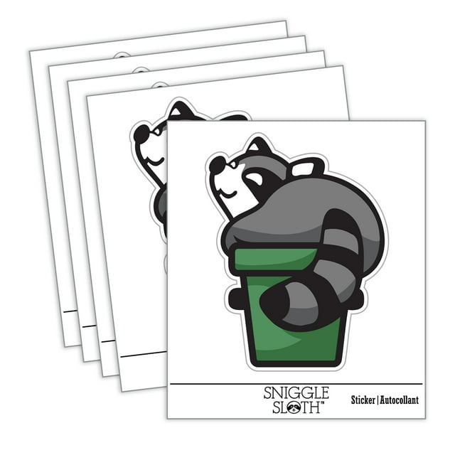 Fat Raccoon Sitting in Trash Can Car Window Bumper Water Bottle Phone ...