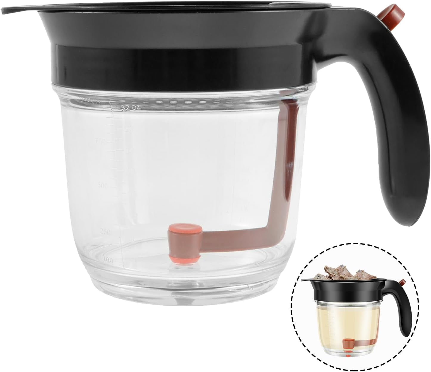 Fat Separator with Bottom Release and Oil Strainer Gravy Separator 4 ...