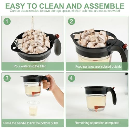 Fat Separator with Bottom Release and Oil Strainer Gravy Separator 4 ...