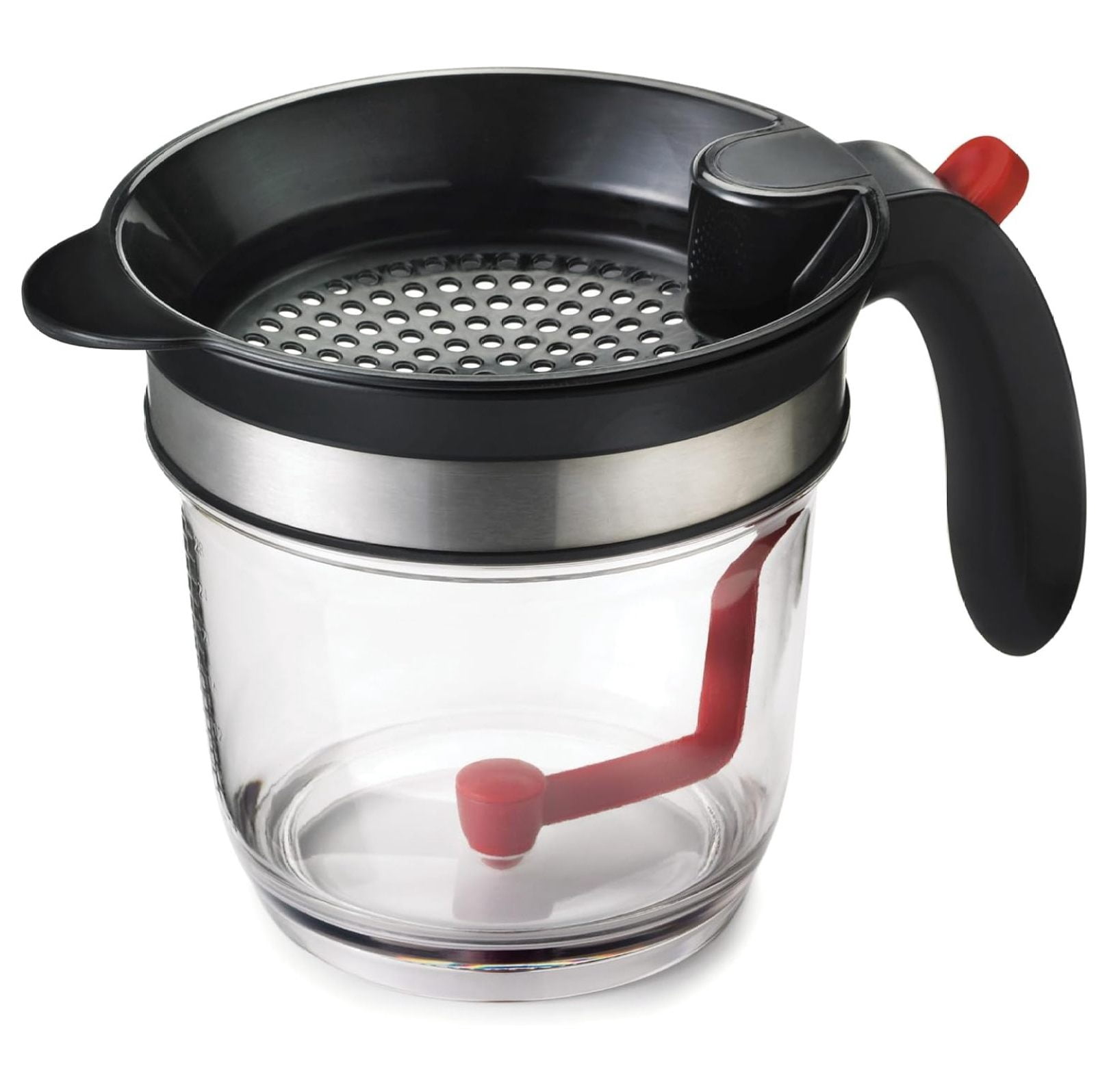 Fat Separator with Bottom Release, Plastic, 4 Cup Strainer with Handle ...