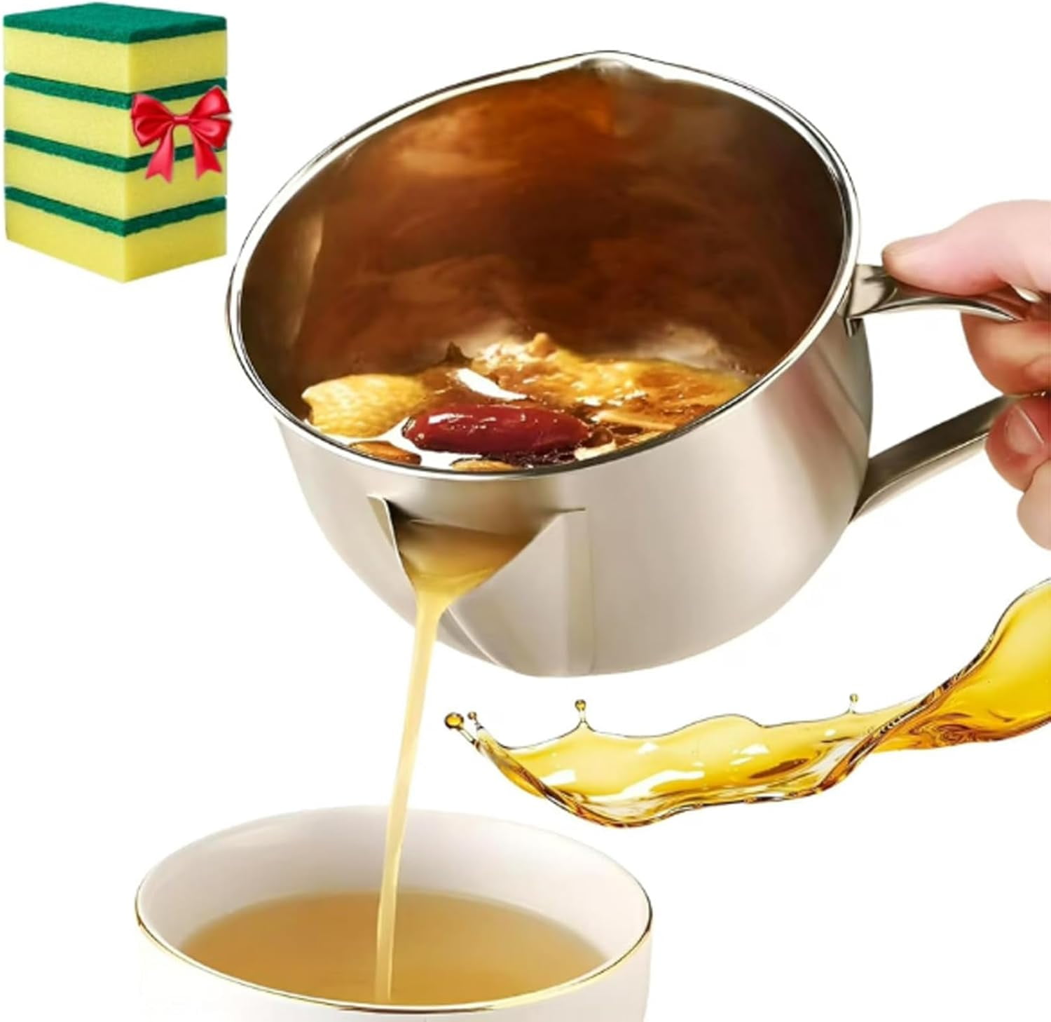 Fat Separator with Dual Spout - 304 Stainless Steel Gravy Separator ...