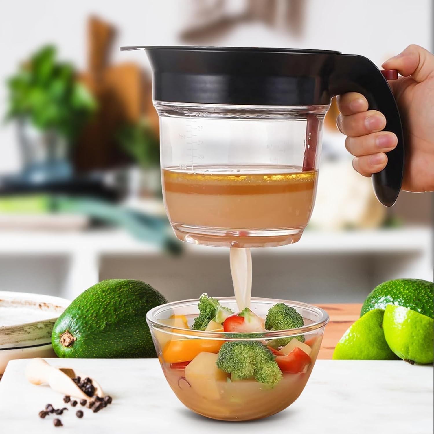 Fat Separator with Strainer & Bottom Release - Gravy Grease Separator ...