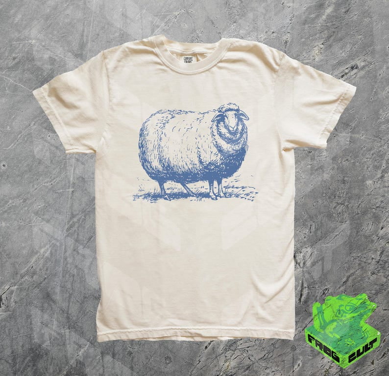 Fat Sheep Funny Shirt – Vintage Graphic Tee, Silly Animal Meme Shirt ...