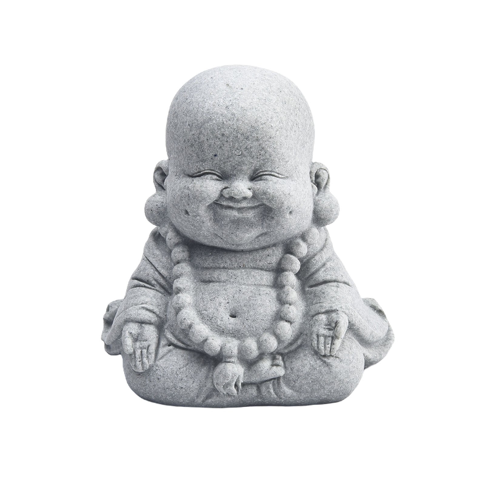 Fat Smiling Buddha Garden Ornament Sandstone Effect Outdoor Indoor ...