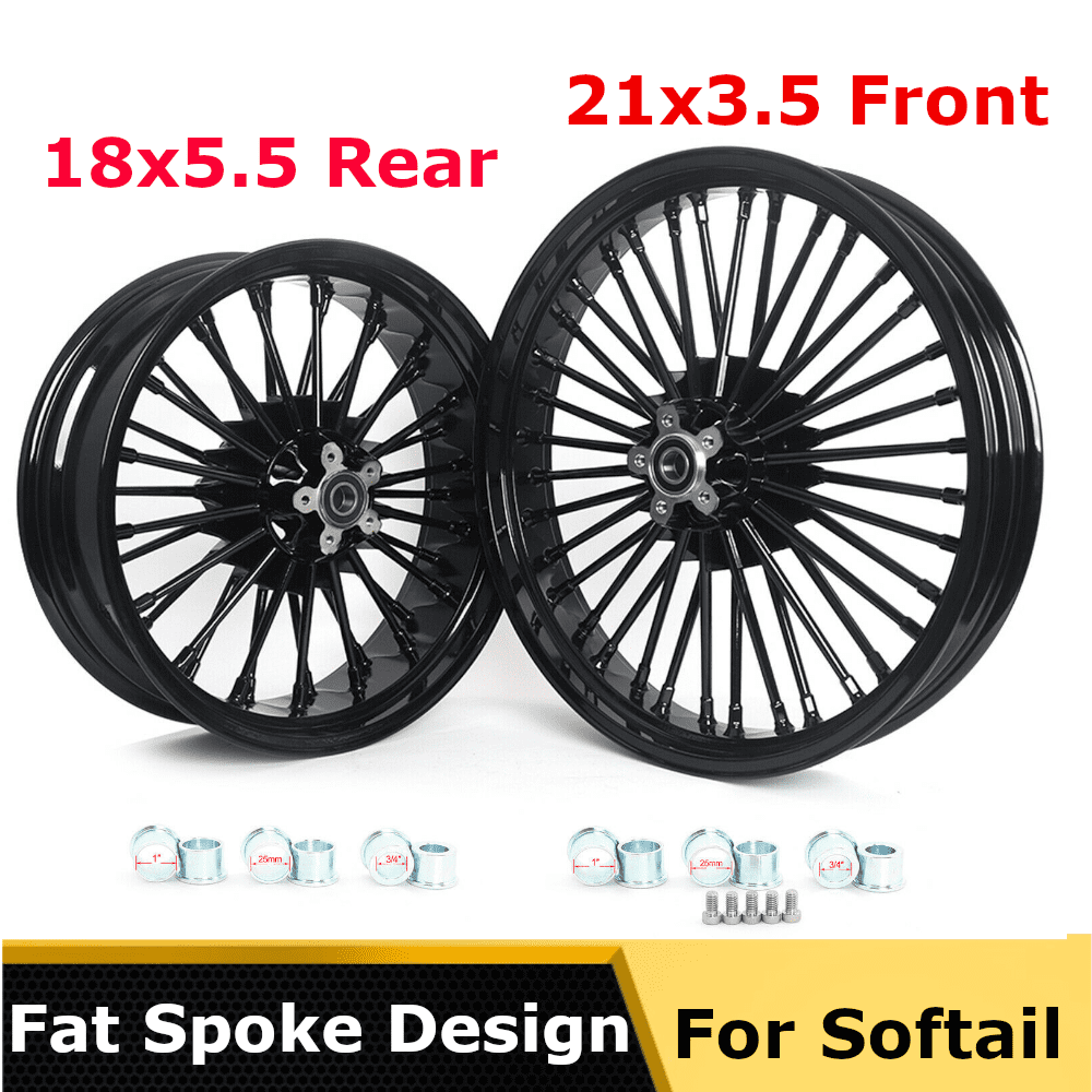 Fat Spoke 21''x3.5 18''x5.5 WHEELS Single Disc for Harley Dyna Low ...