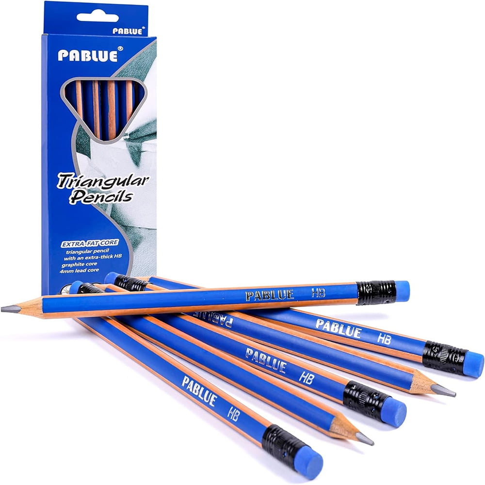 Fat, Thick, Strong Triangular Presharpened HB Pencils, Jumbo Wood ...