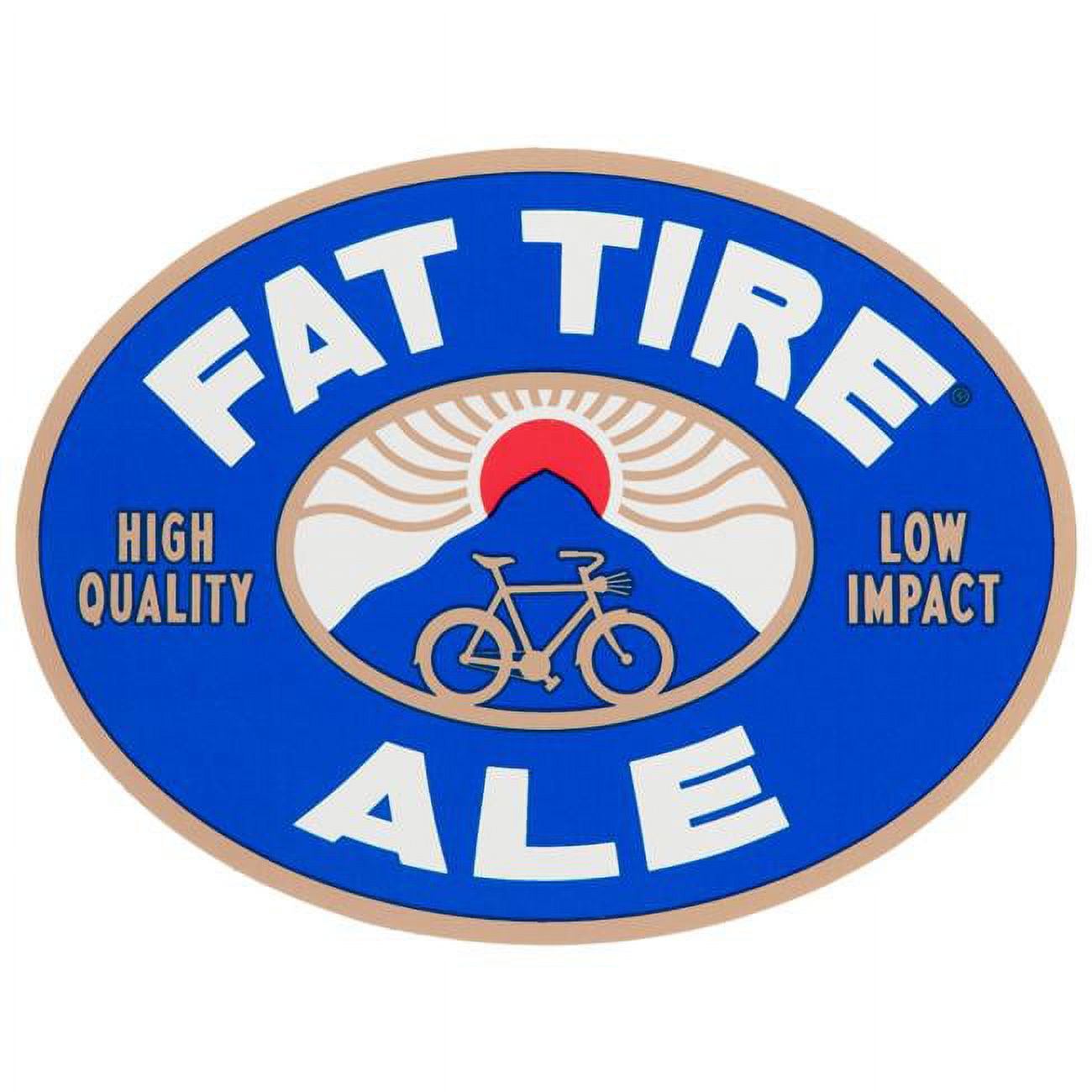 Fat Tire Ale Oval Logo Sticker, Blue & White - Walmart.com