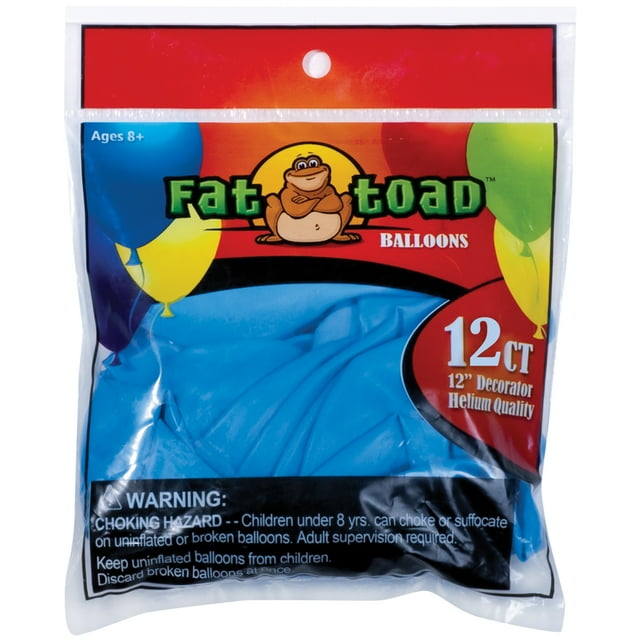Fat Toad Balloons Round 12" 12/Pkg-Light Blue Stars - Walmart.com