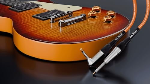 Fat Toad Guitar Cords (4 Pack) Right Angle Instrument Cable 20FT 1/4 ...