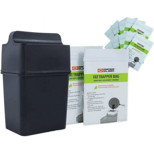 Fat Trapper System / Grease Storage Container with TWELVE Disposable ...