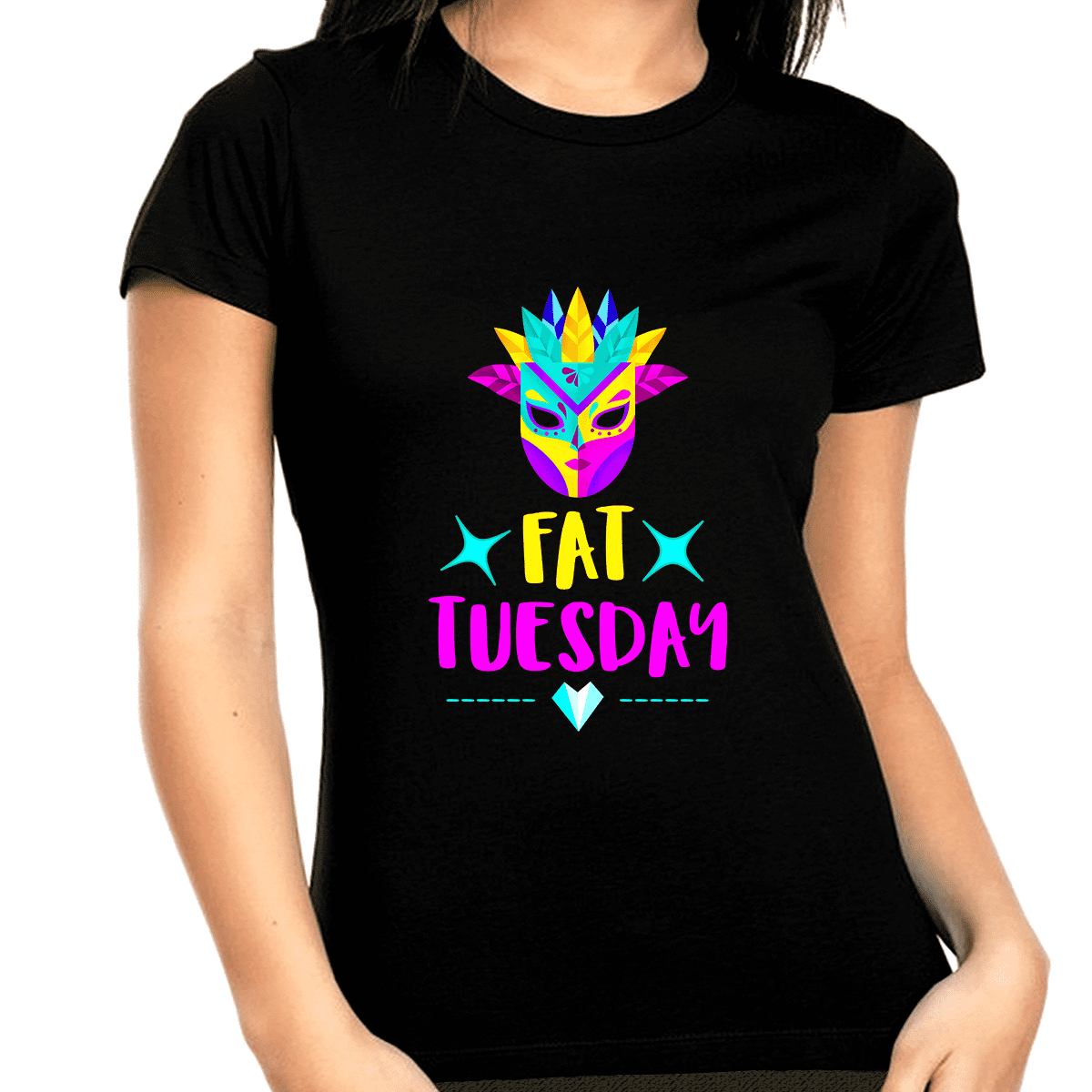 Mardi Gras Plus Size Shirts for Women 1X-5X, Cute Fat Tuesday Apparel ...